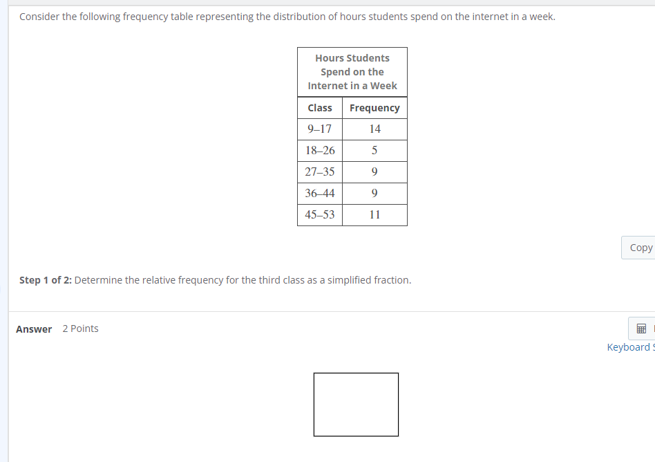 Solved Consider the following frequency table representing | Chegg.com