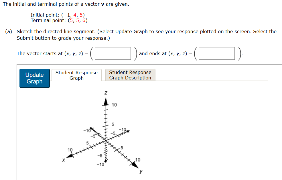 Solved The initial and terminal points of ﻿a vector v ﻿are | Chegg.com