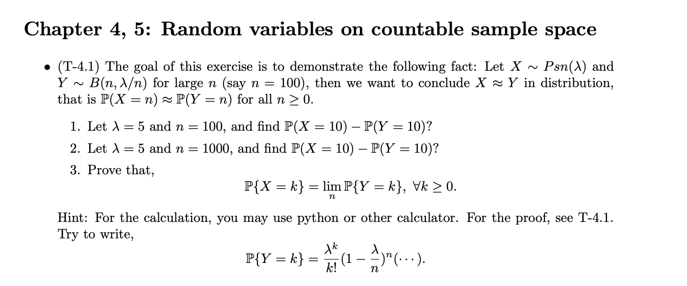 Solved Chapter 4, 5: Random variables on countable sample | Chegg.com