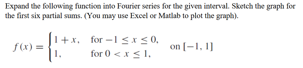 Solved Q- Expand the following function into Fourier series | Chegg.com