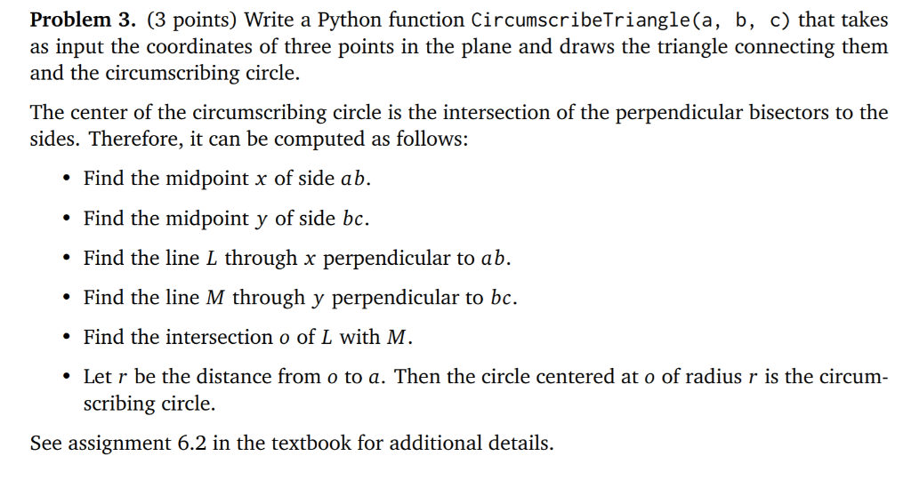 Solved Problem 3. (3 points) Write a Python function | Chegg.com