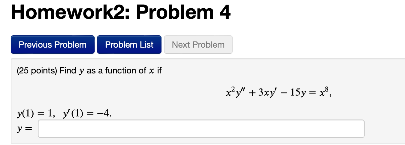 Solved Homework2: Problem 4 Previous Problem Problem List | Chegg.com