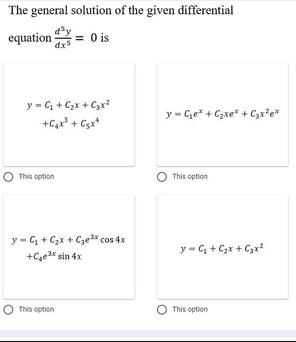 Solved The general solution of the given differential d'y | Chegg.com