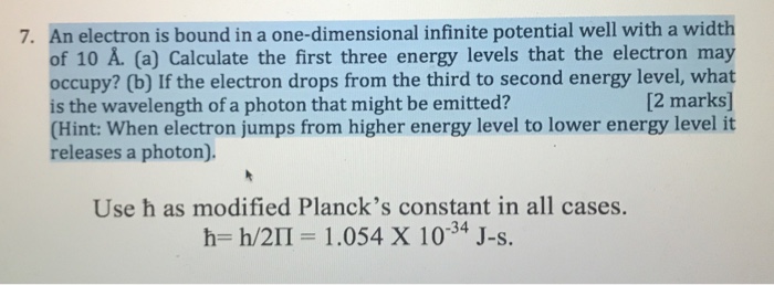 Solved An Electron Is Bound In A One Dimensional Infinite