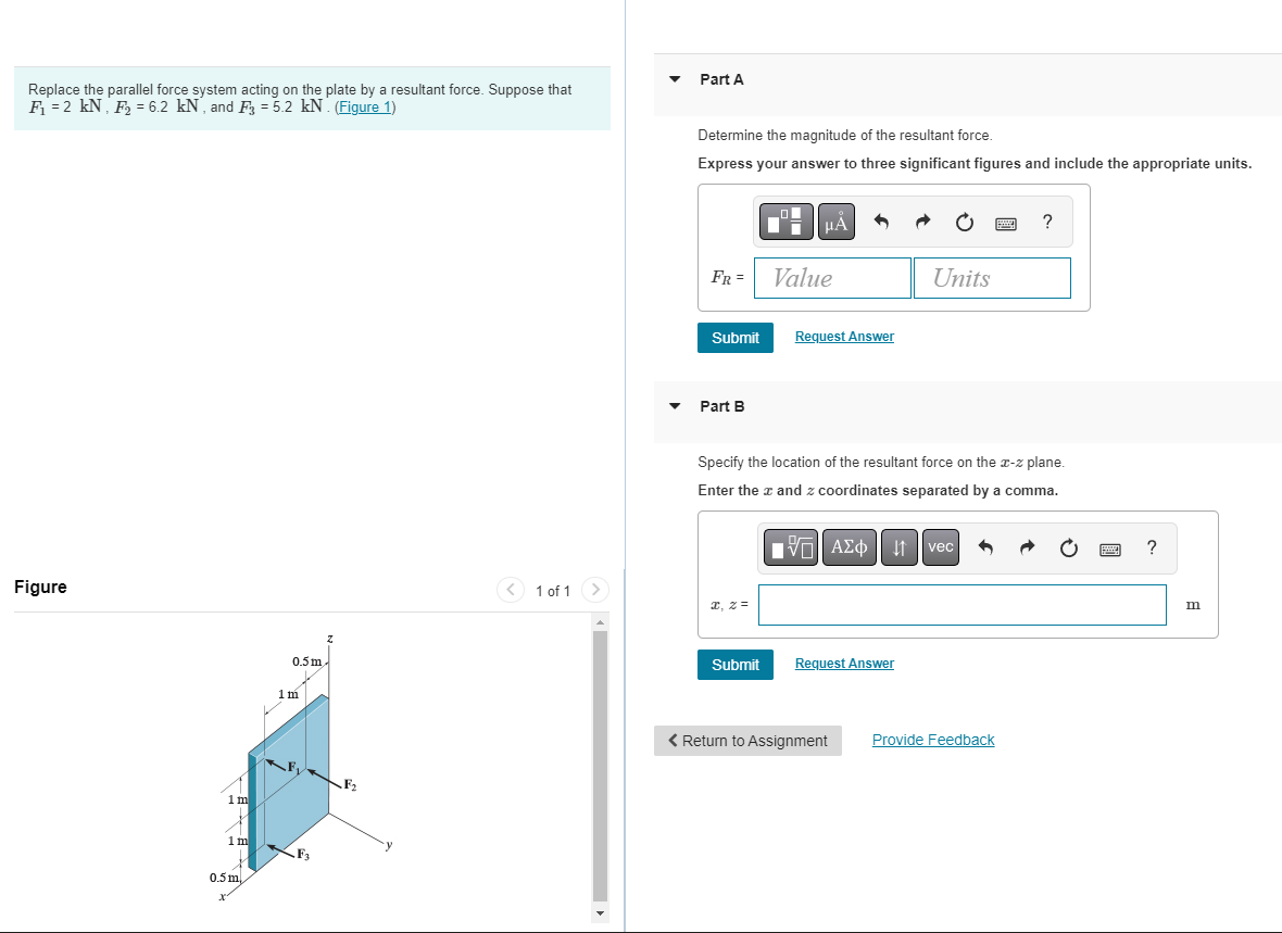 Solved Replace the parallel force system acting on the plate | Chegg.com