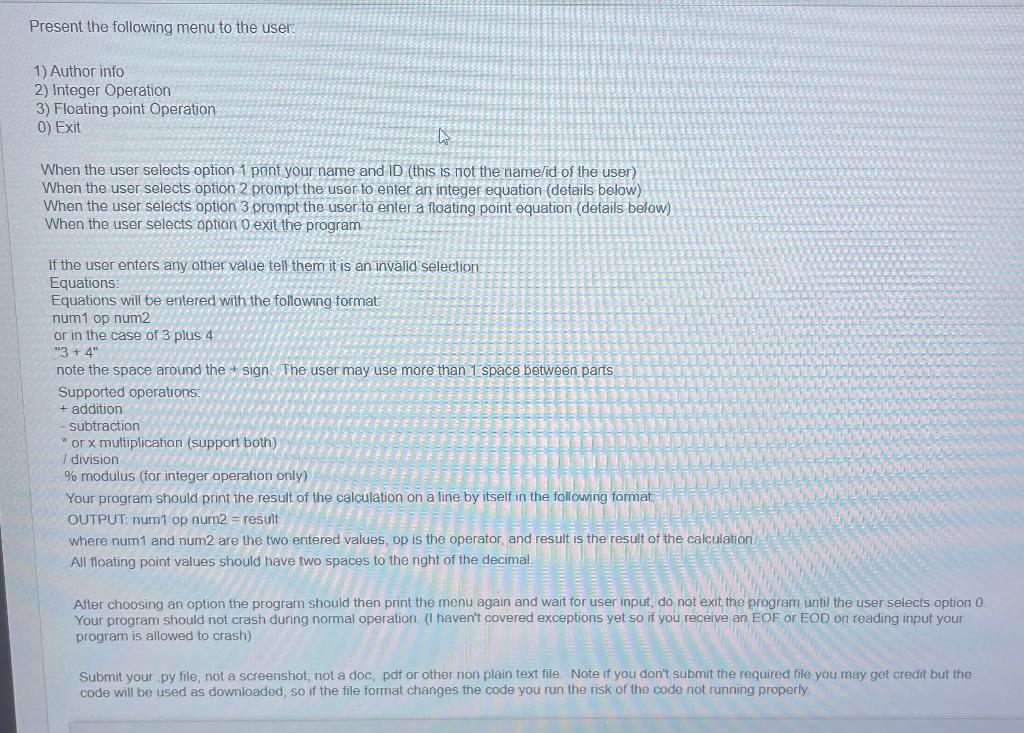 Solved 2) Integer Operation 3) Floating point Operation 0) | Chegg.com