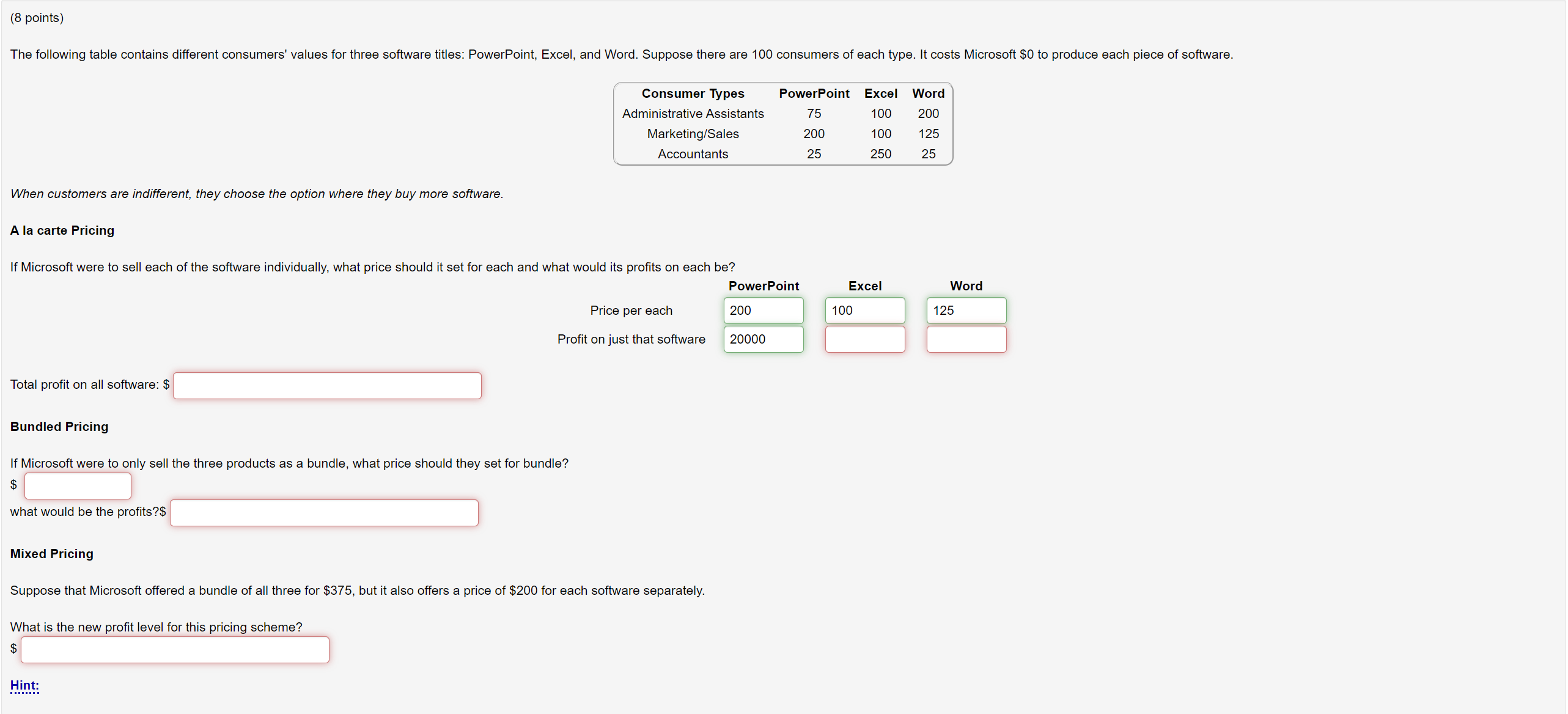 Solved (8 ﻿points)When customers are indifferent, they | Chegg.com