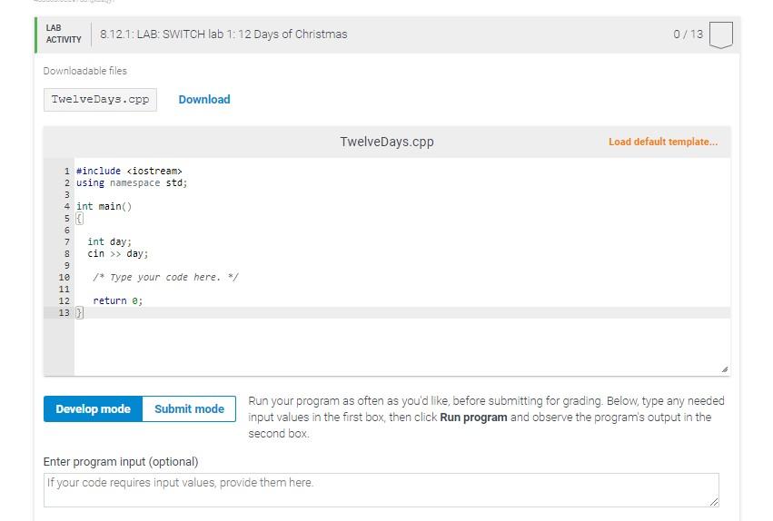 Solved "The Twelve Days of Christmas". The program should | Chegg.com