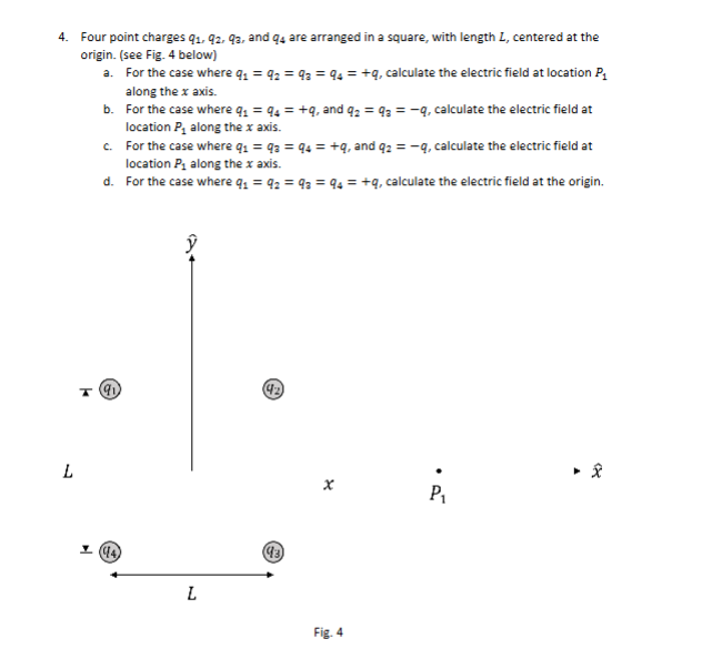 Solved Explain all steps.Four point charges q1,q2,q3, ﻿and | Chegg.com