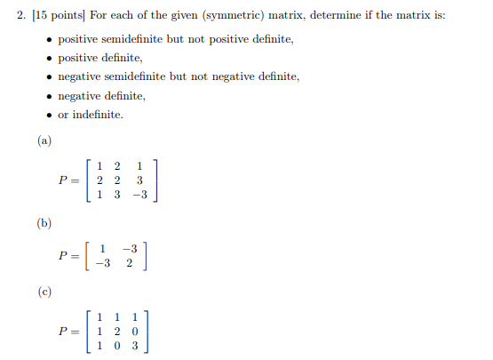 Solved 2. 15 points For each of the given (symmetric) | Chegg.com
