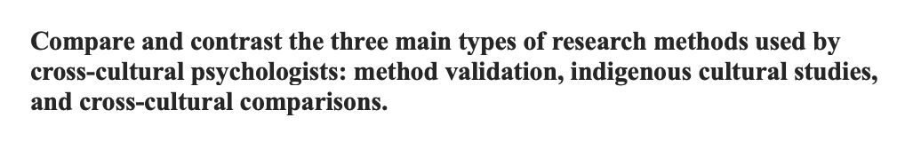 Solved Compare and contrast the three main types of research | Chegg.com