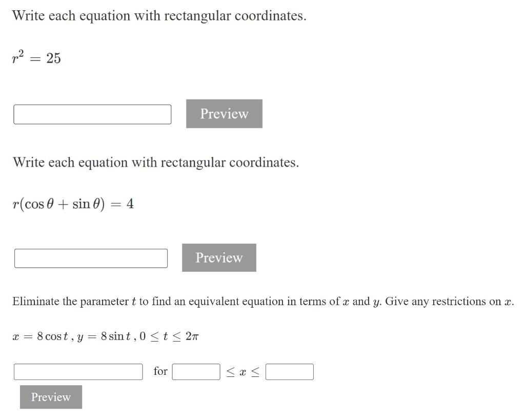 Solved Write each equation with rectangular coordinates. p² | Chegg.com