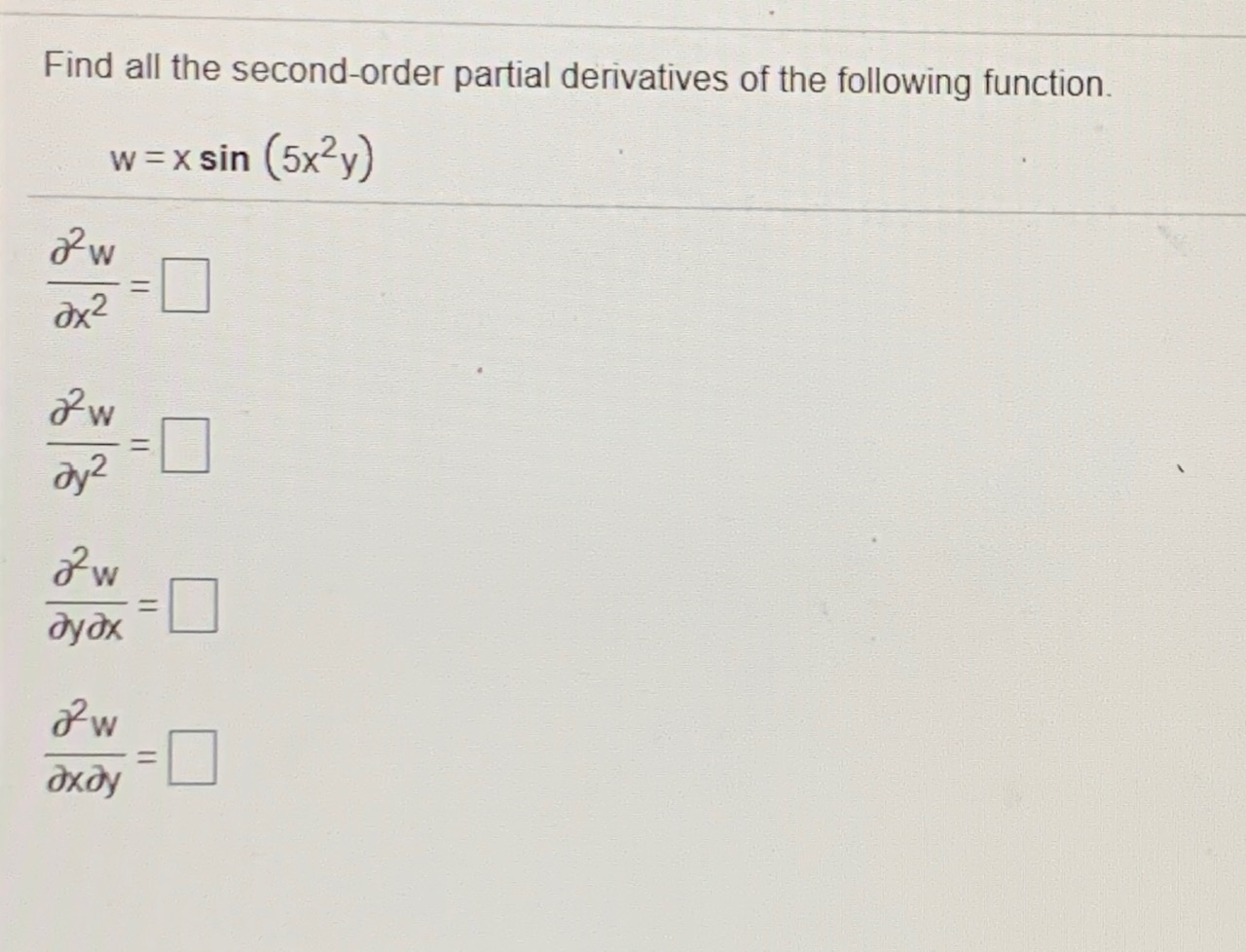 Solved Find all the second-order partial derivatives of the | Chegg.com