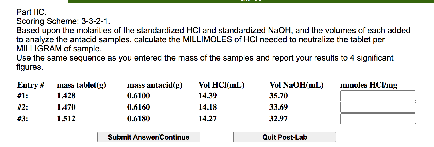 Solved A. Preparing the Standard Hydrochloric Acid Solution | Chegg.com