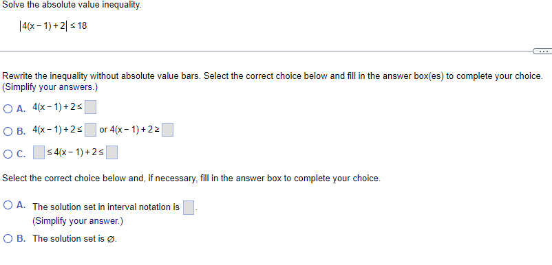 Solved Solve the absolute value | Chegg.com