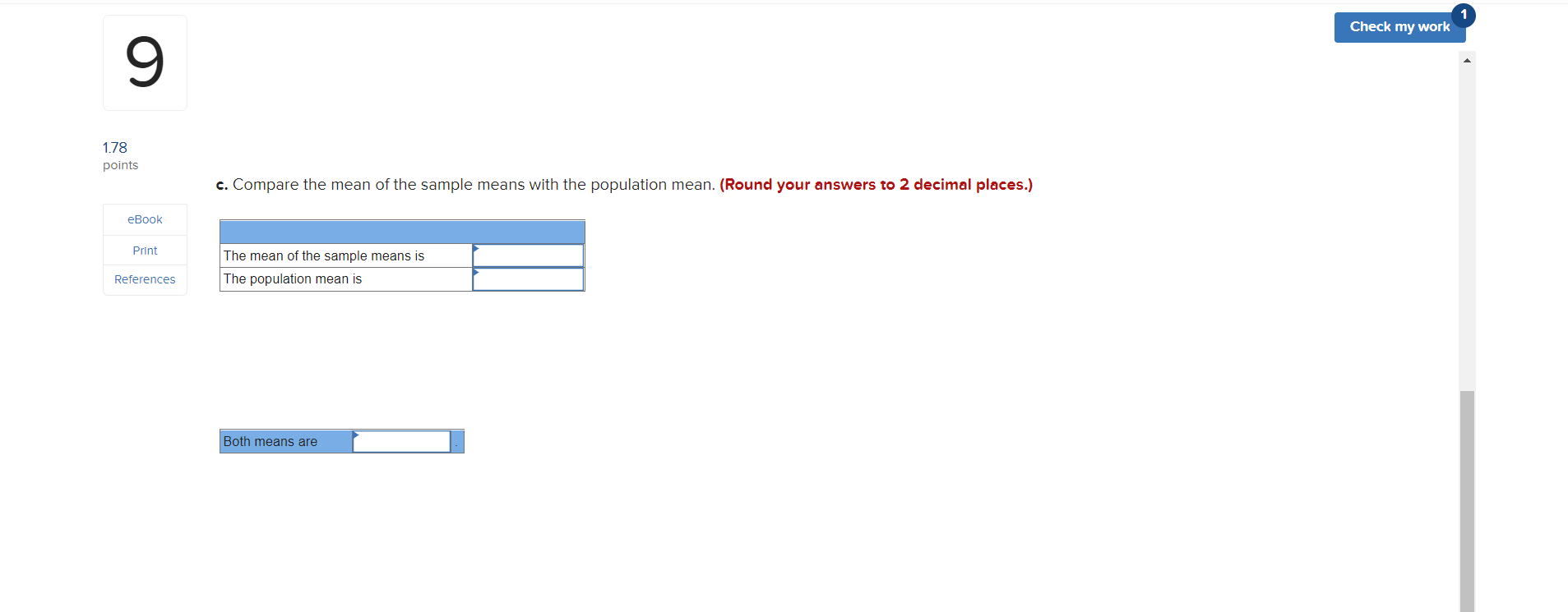 Solved Check my work 9 The Quality Control Department | Chegg.com