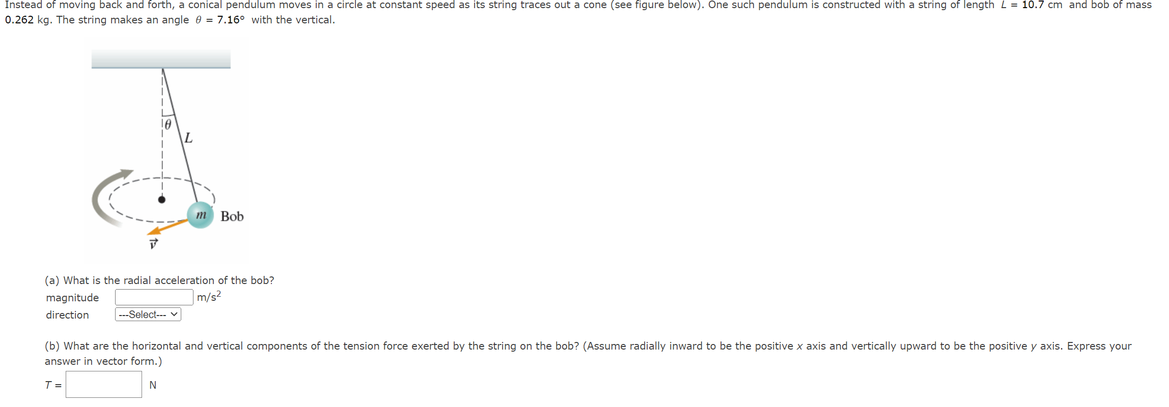 Solved 262 kg. The string makes an angle θ=7.16∘ with the | Chegg.com