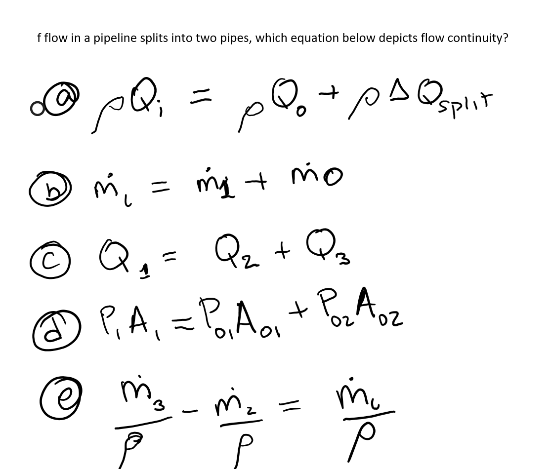 Solved flow in a pipeline splits into two pipes, which | Chegg.com