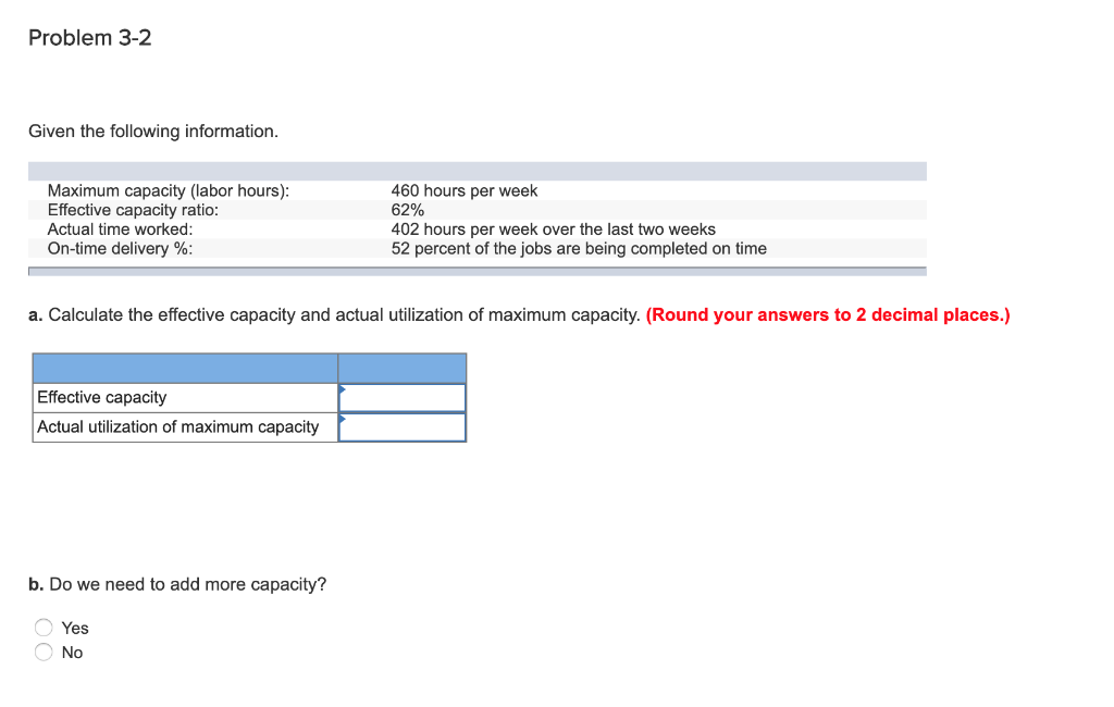 Solved Problem 3-2 Given the following information. Maximum | Chegg.com
