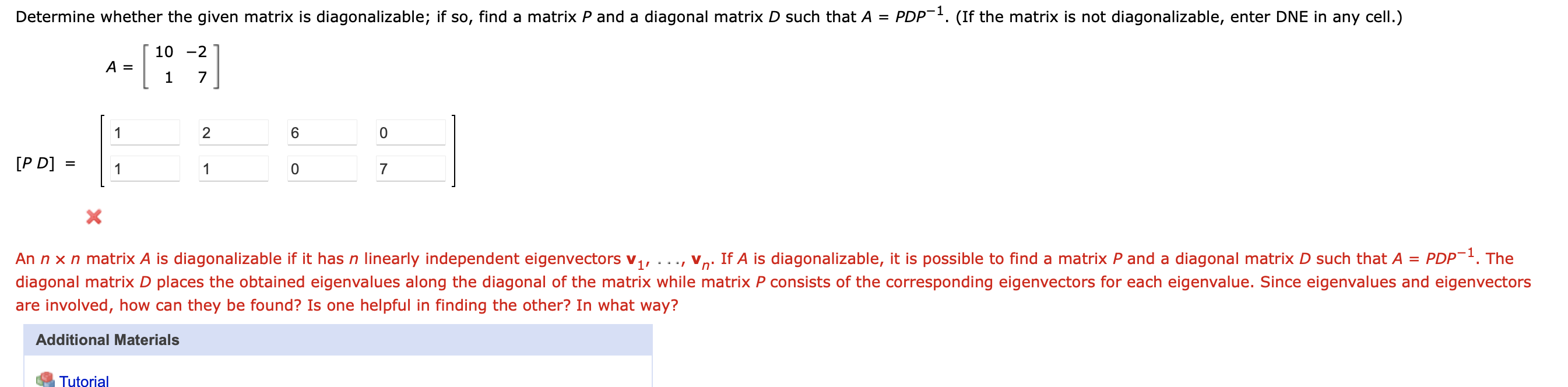 Solved Determine whether the given matrix is diagonalizable; | Chegg.com