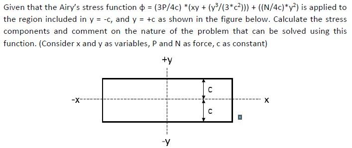 Solved Given that the Airy's stress function | Chegg.com