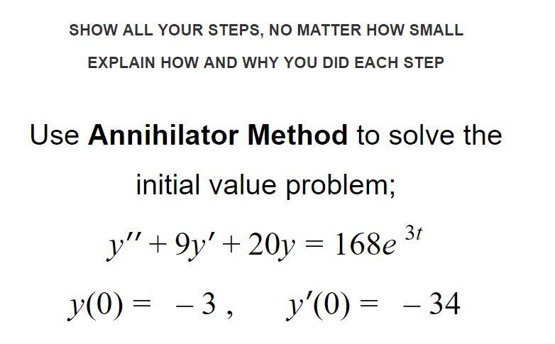 Solved SHOW ALL YOUR STEPS, NO MATTER HOW SMALL EXPLAIN HOW | Chegg.com