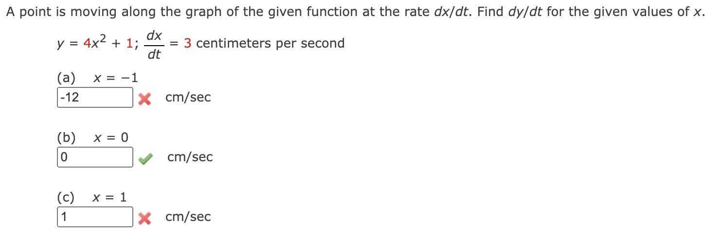 Solved A point is moving along the graph of the given | Chegg.com
