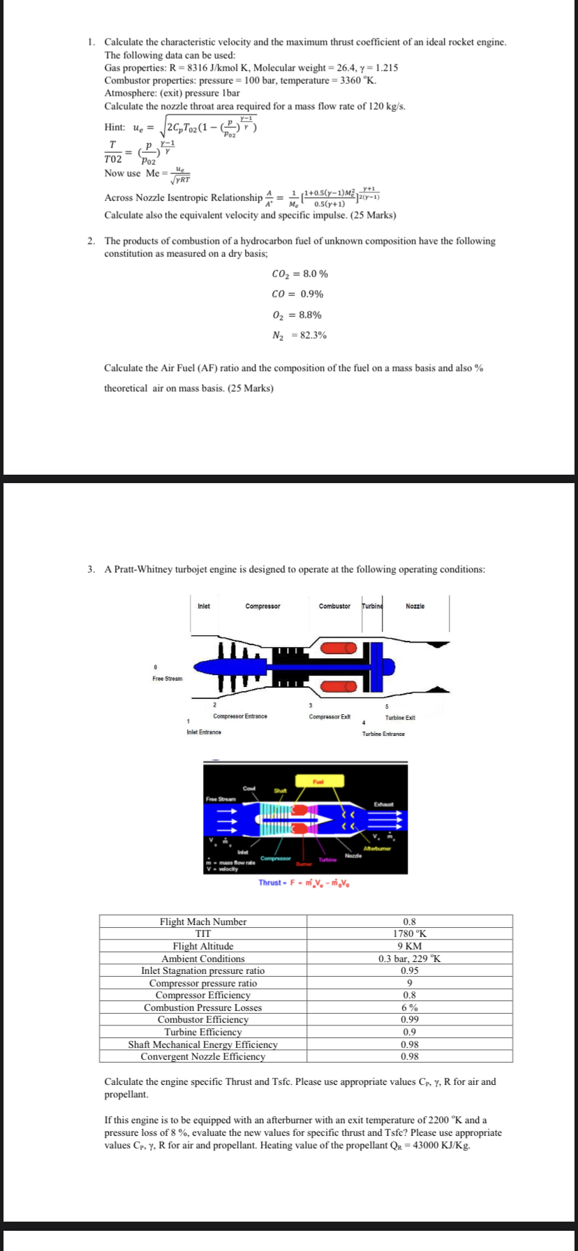 1. Calculate the characteristic velocity and the | Chegg.com