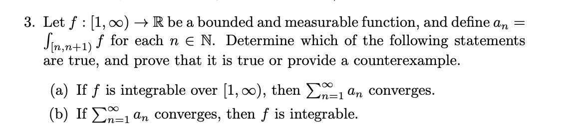 Solved 3 Let F [1 ∞ → R Be A Bounded And Measurable