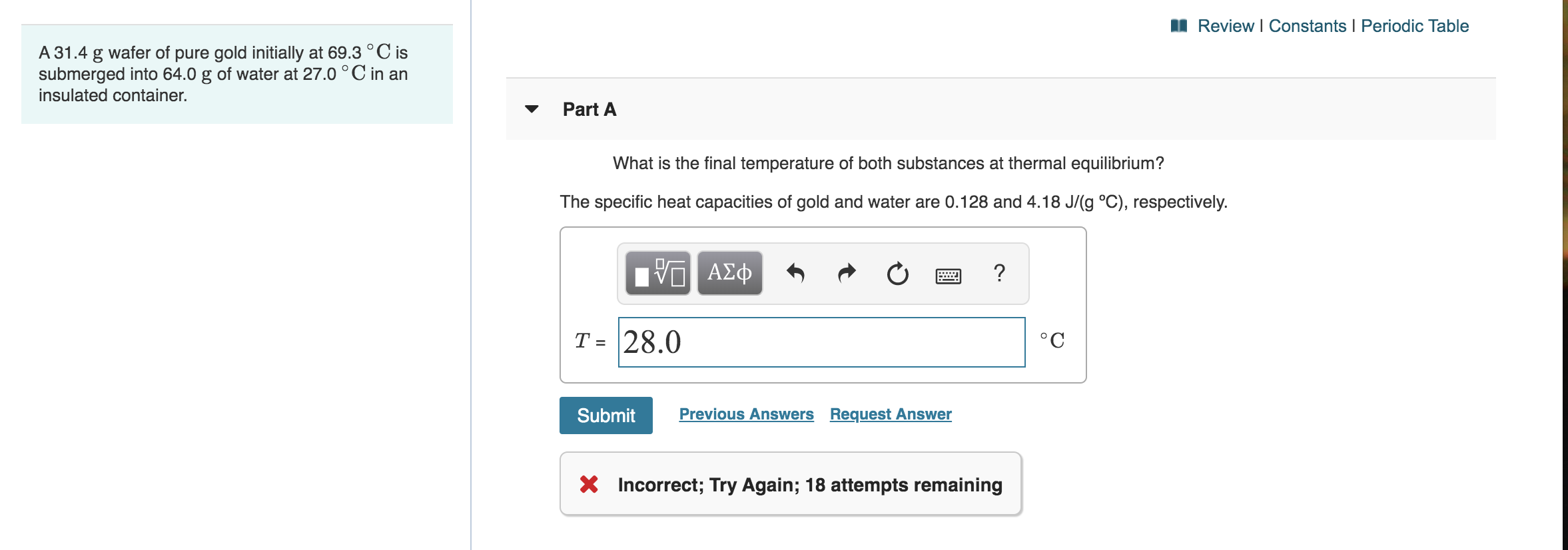 Solved MI Review | Constants | Periodic Table A 31.4 g wafer | Chegg.com