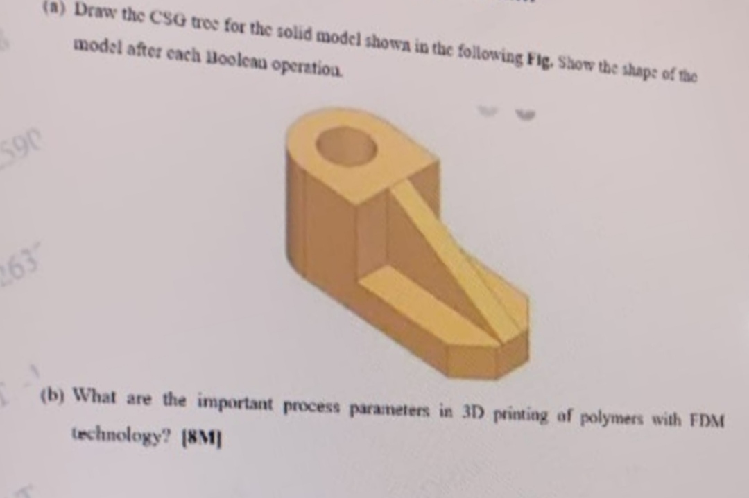 Solved (a) ﻿Draw the CSG tree for the solid model show in | Chegg.com