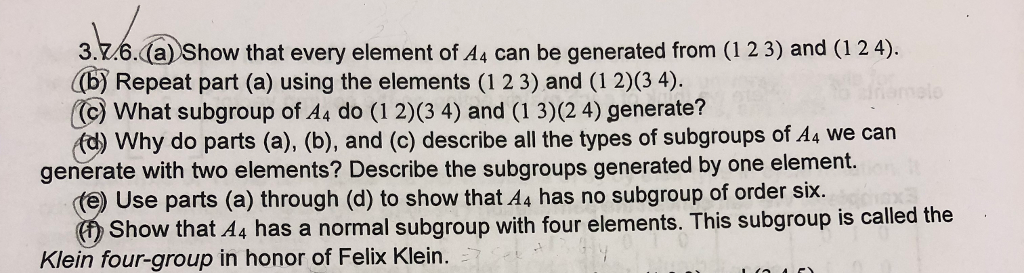 Solved 3.2.6.(a)Show that every element of As can be | Chegg.com