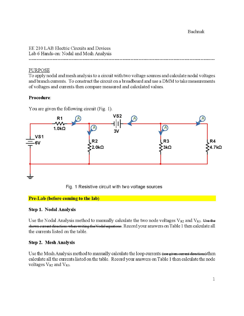 Solved Step 1. Nodal Analysis Use the Nodal Analysis method | Chegg.com