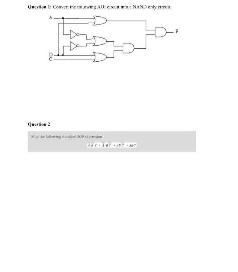 Solved Question 1: Convert the following AOI circuit into a | Chegg.com