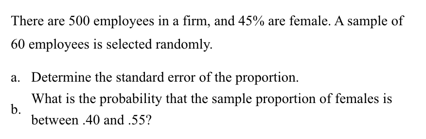 Solved There are 500 employees in a firm, and 45% are | Chegg.com
