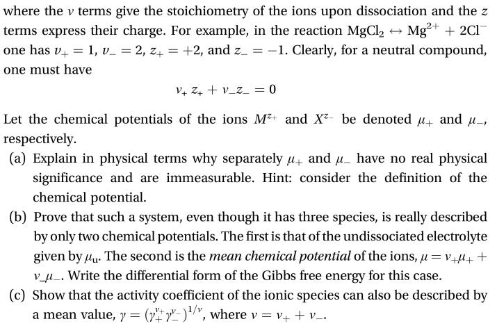 13.4. The dissolution reaction for an electrolyte can | Chegg.com
