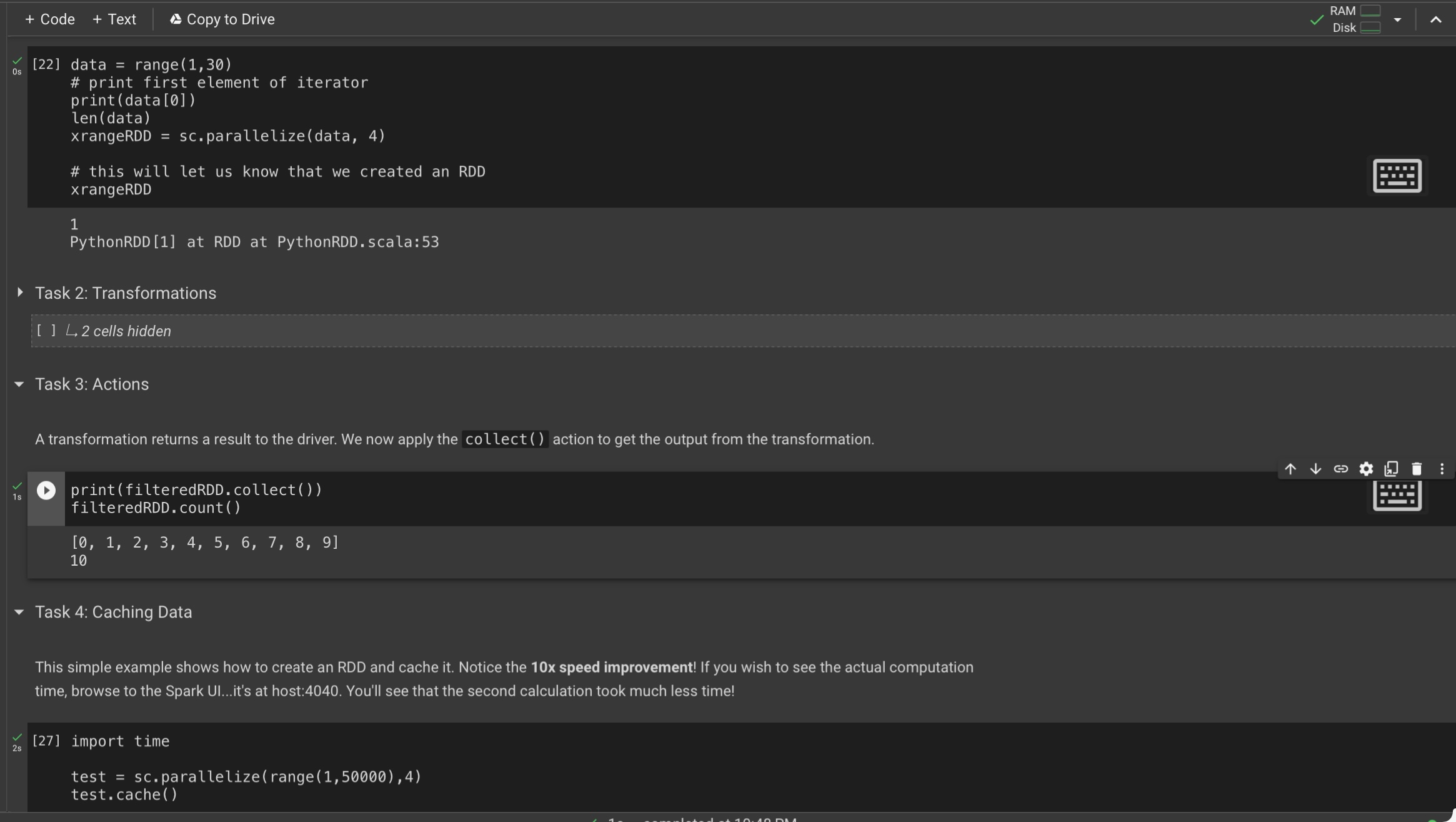 + Code + Text A Copy to Drive Os [22] data = range | Chegg.com