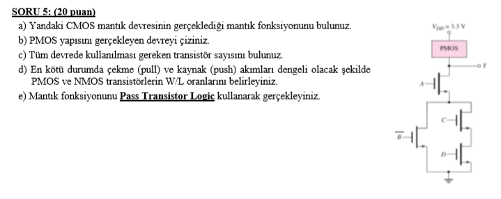 Solved a) Find the logic function realized by the CMOS logic | Chegg.com