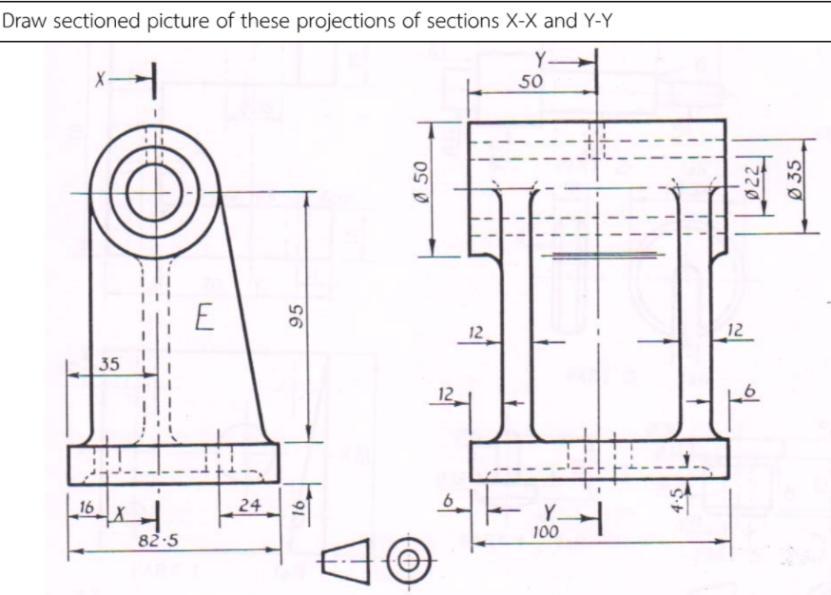 Solved Draw a sectioned picture of these projections of | Chegg.com