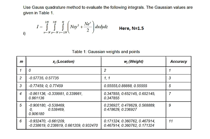 Solved Use Gauss quadrature method to evaluate the following | Chegg.com