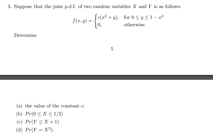 Solved 3. Suppose that the joint p.d.f. of two random | Chegg.com