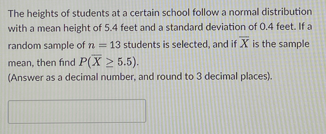 Solved The heights of students at a certain school follow a | Chegg.com