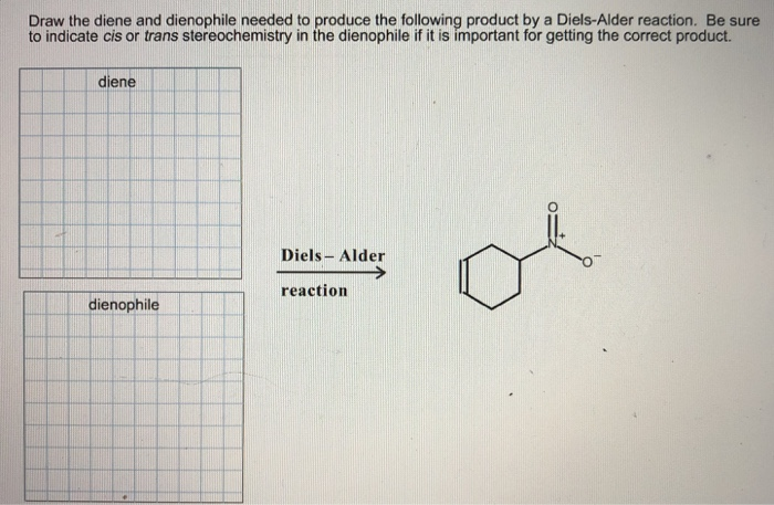 Solved Draw the diene and dienophile needed to produce the | Chegg.com