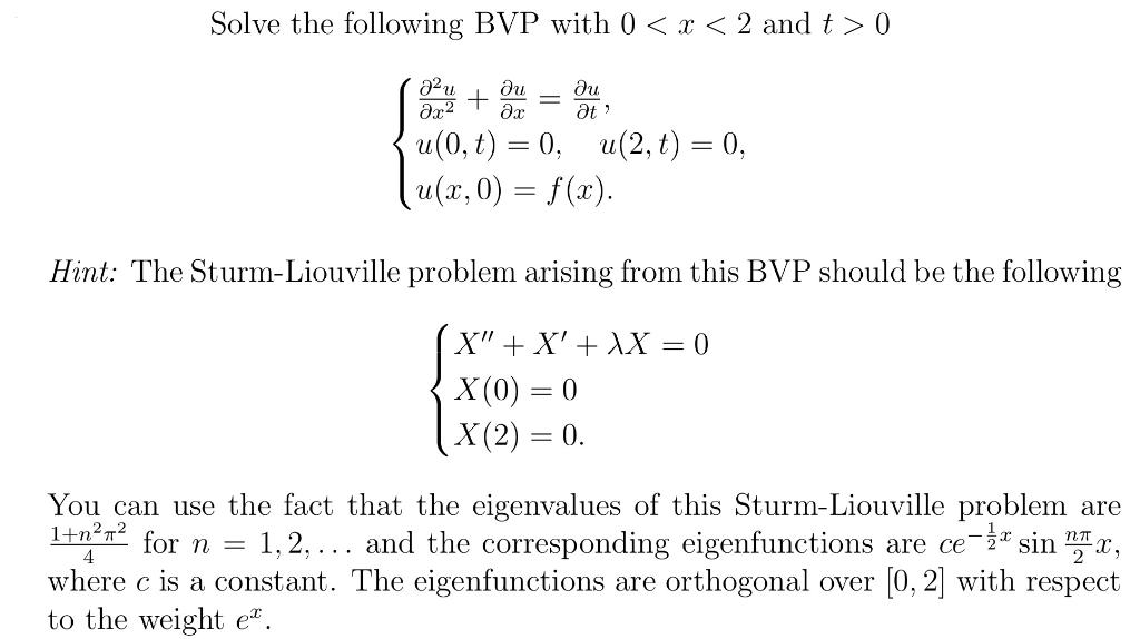 Solved Solve the following BVP with 00 | Chegg.com