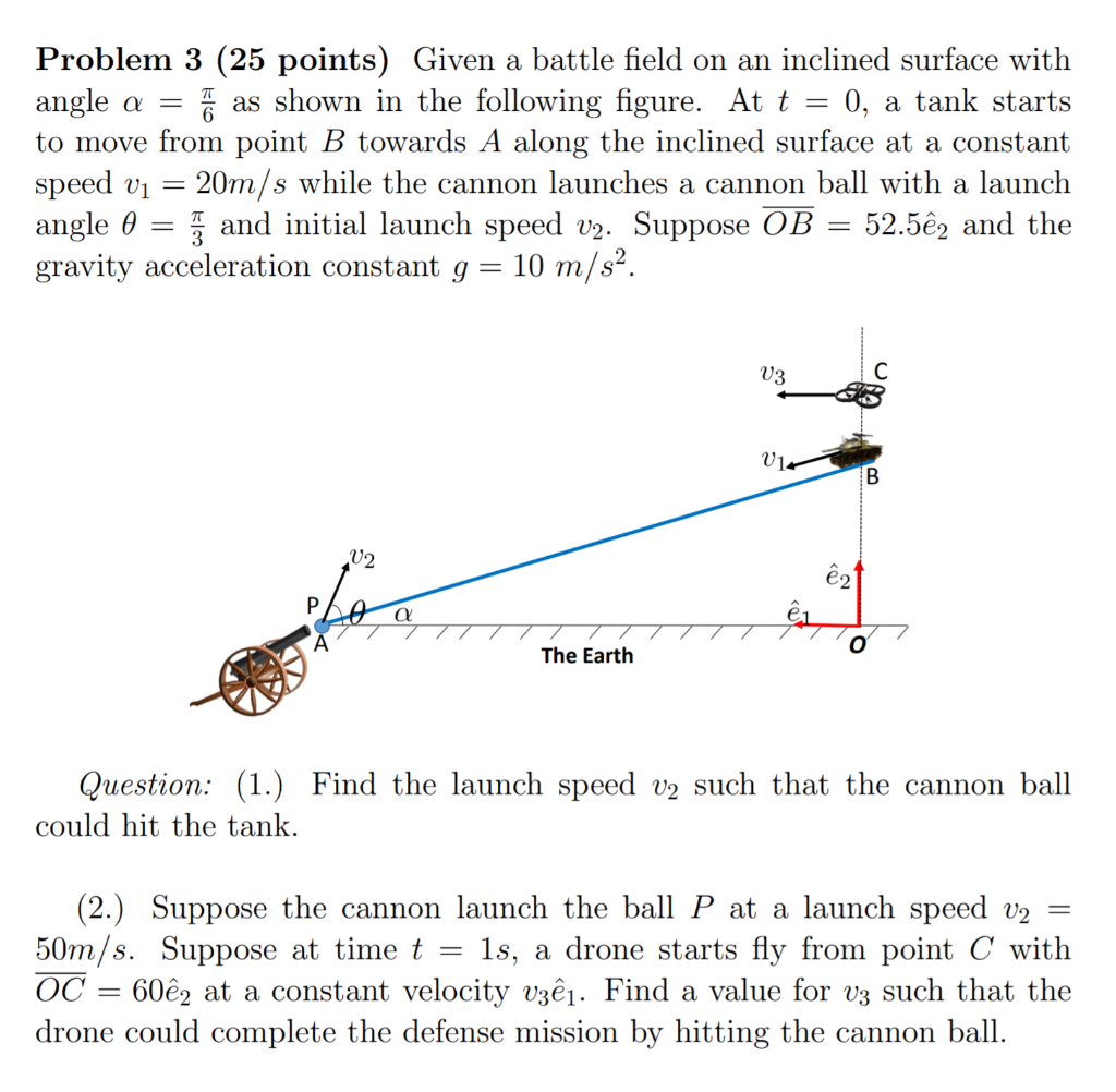 Solved Problem 3 (25 points) Given a battle field on an | Chegg.com