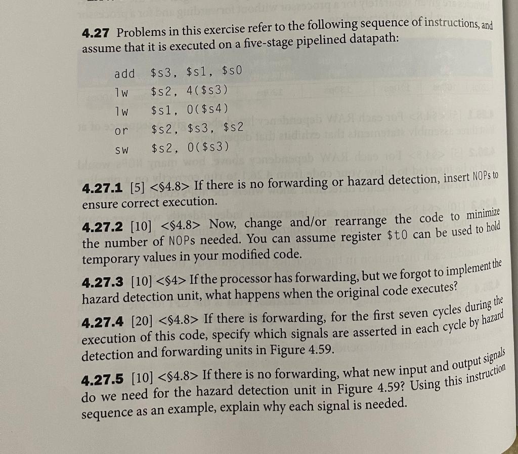 4.27 Problems in this exercise refer to the following | Chegg.com