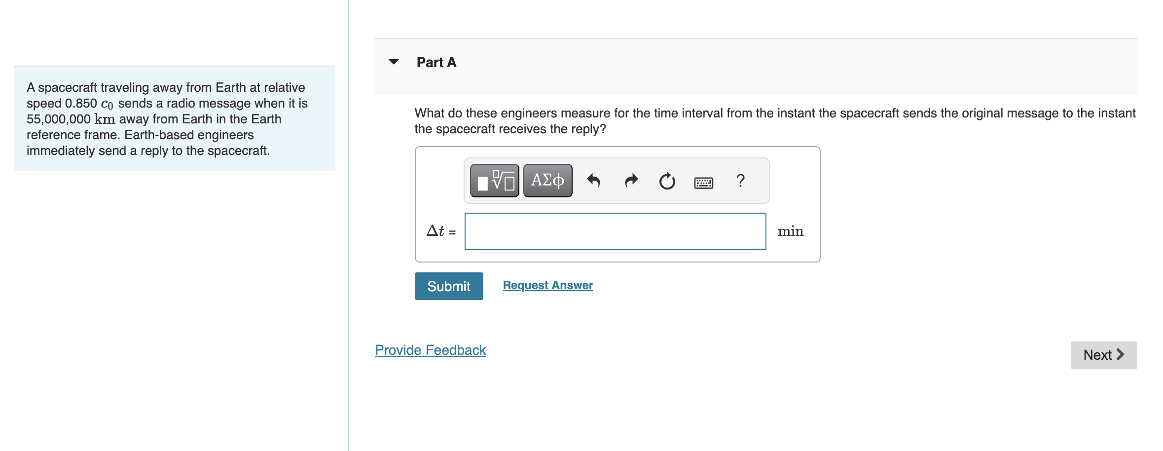 Solved A spacecraft traveling away from Earth at relative | Chegg.com