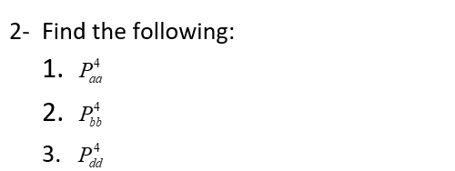 Solved 1- Draw markov chain diagram using the above | Chegg.com