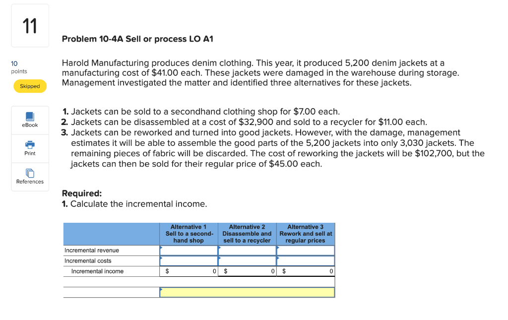 Solved 10 Problem 10-1A Analysis of income effects of | Chegg.com