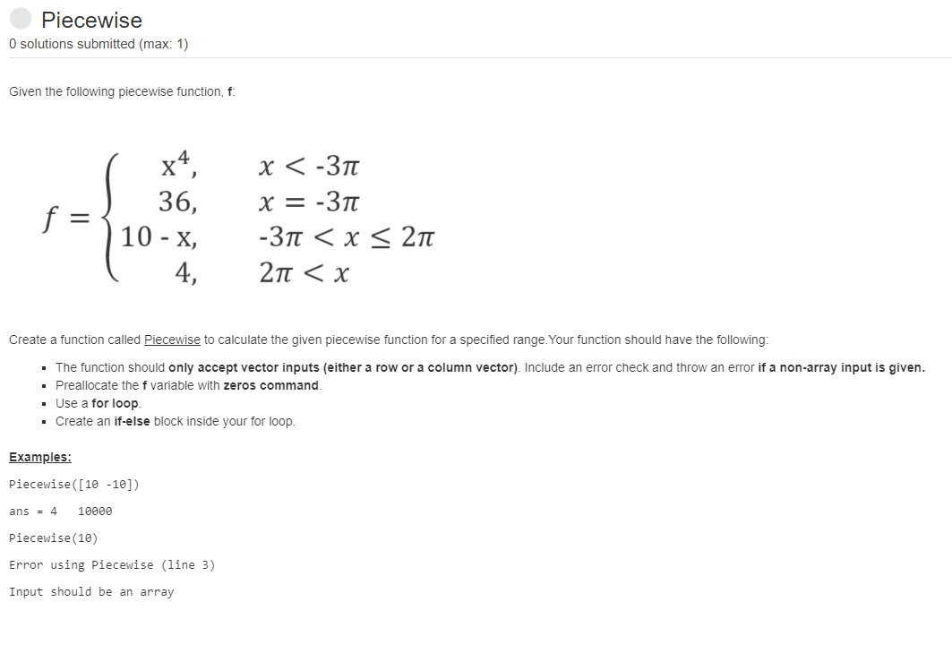 Solved Piecewise O Solutions Submitted Max 1 Given The 